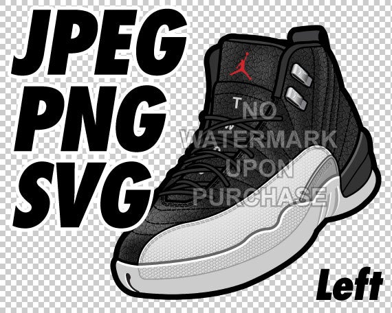 Air Jordan 12 Playoffs JPEG PNG SVG right & left shoe bundle - Payhip