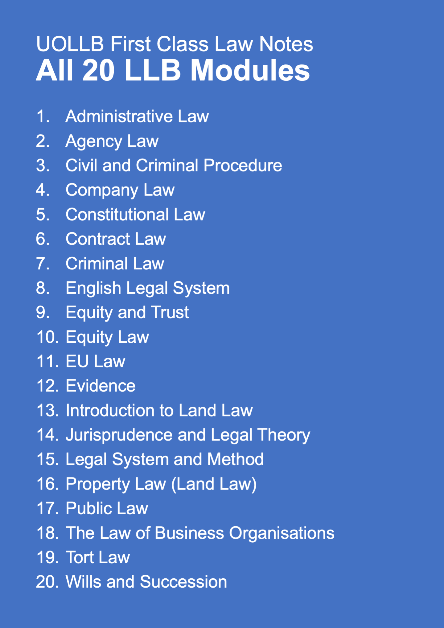 UOLLB First Class Law Notes