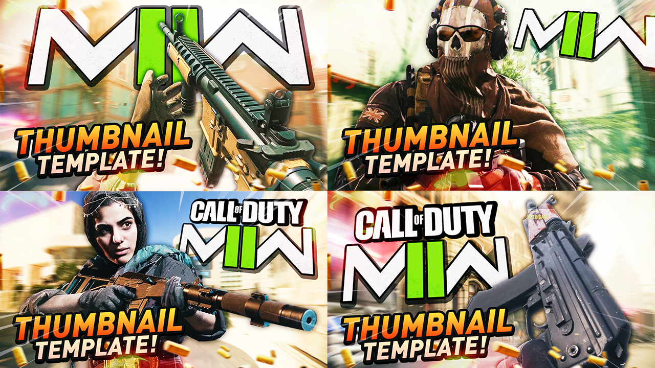 First Cod Modern Warfare 2 Thumbnail Template Payhip