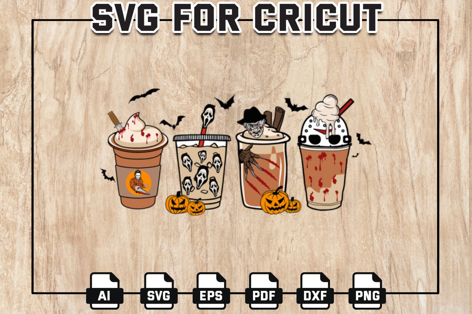 Halloween Horror Coffee Svg, Fall Coffee Png, Fall Latte png, Horror ...