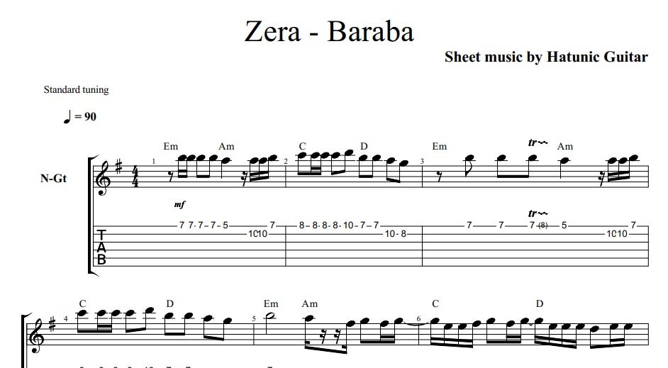 Zera - Baraba | Note / Tabovi & Akordi - Payhip