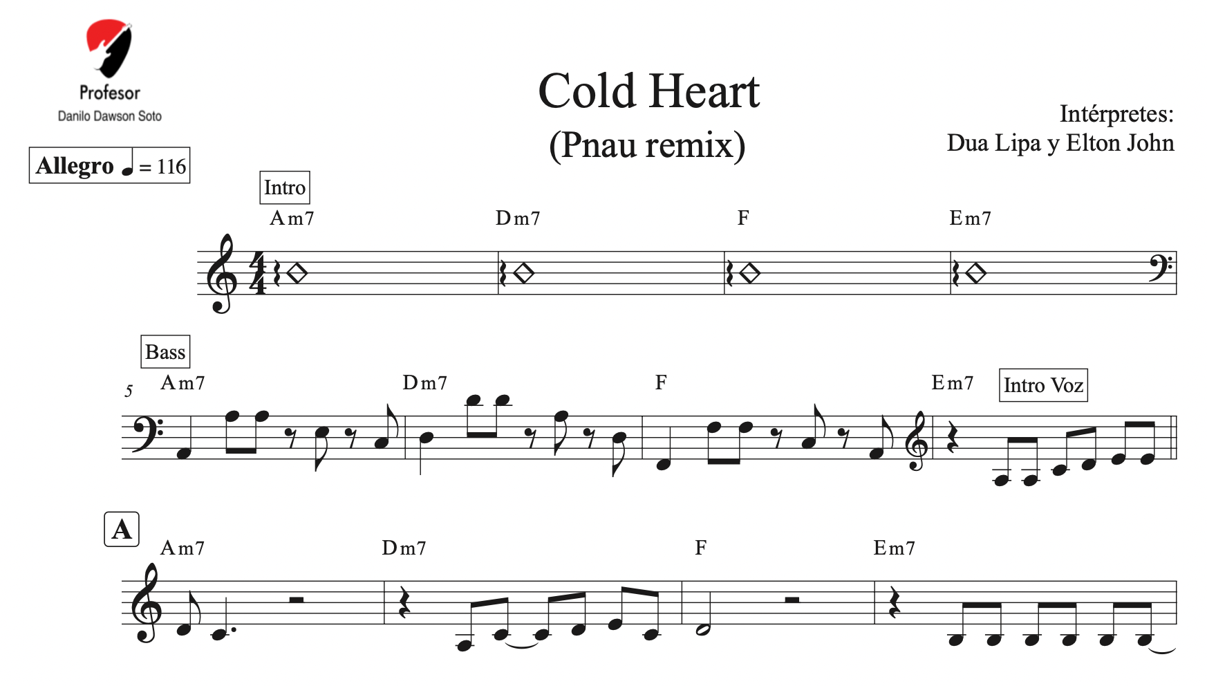 PARTITURA DE COLD HEART (Elton John y Dua Lipa) - Payhip