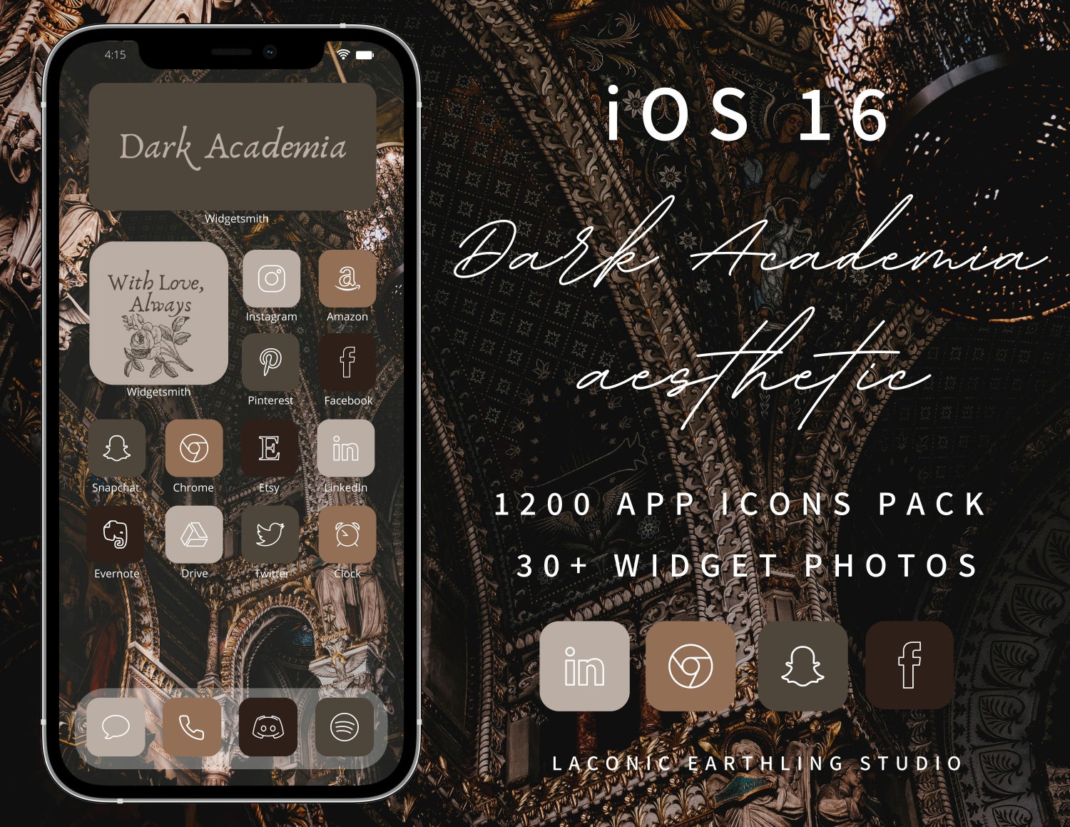 iOS 16 Dark Academia Aesthetic App Icons Pack - Payhip