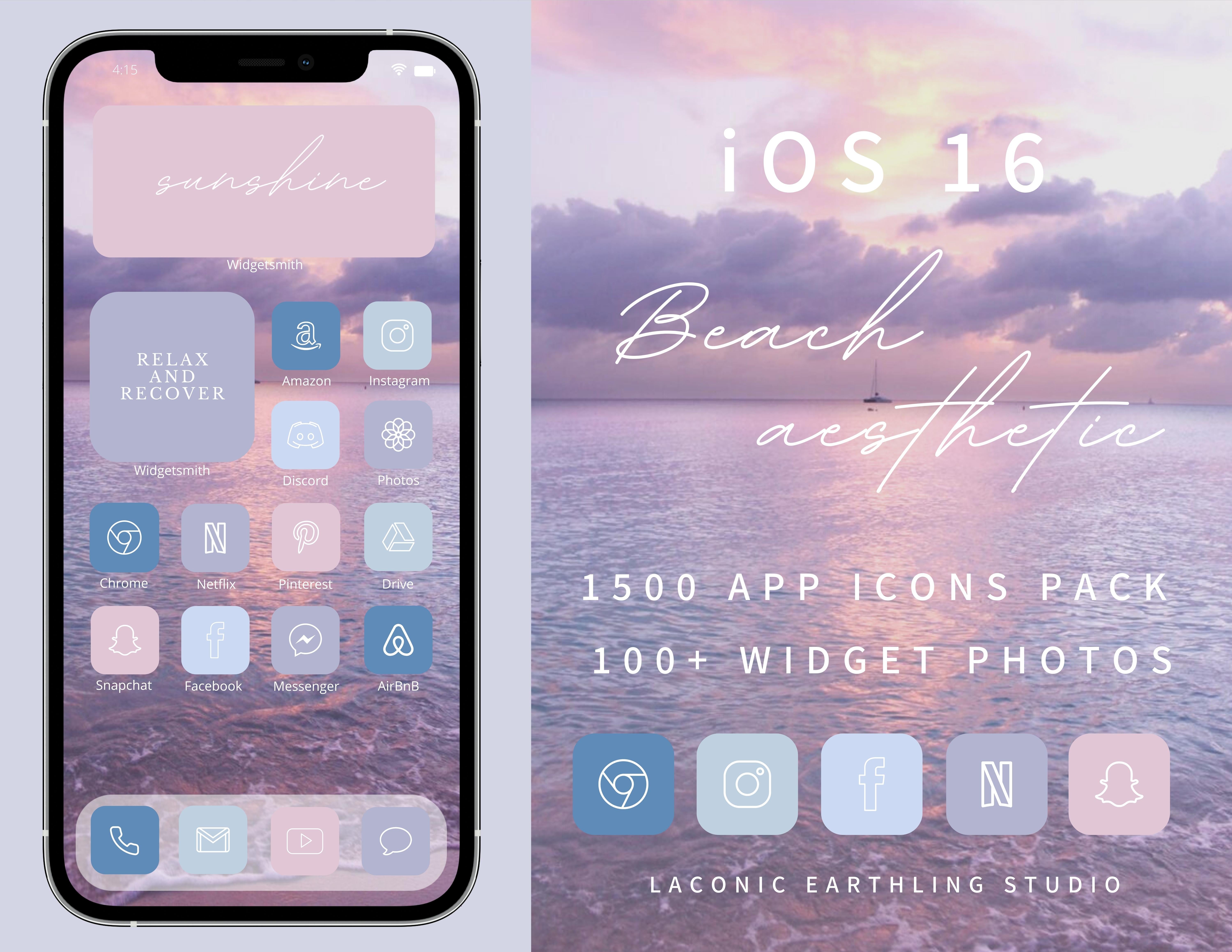 iOS 16 Beach Aesthetic App Icons Pack - Payhip