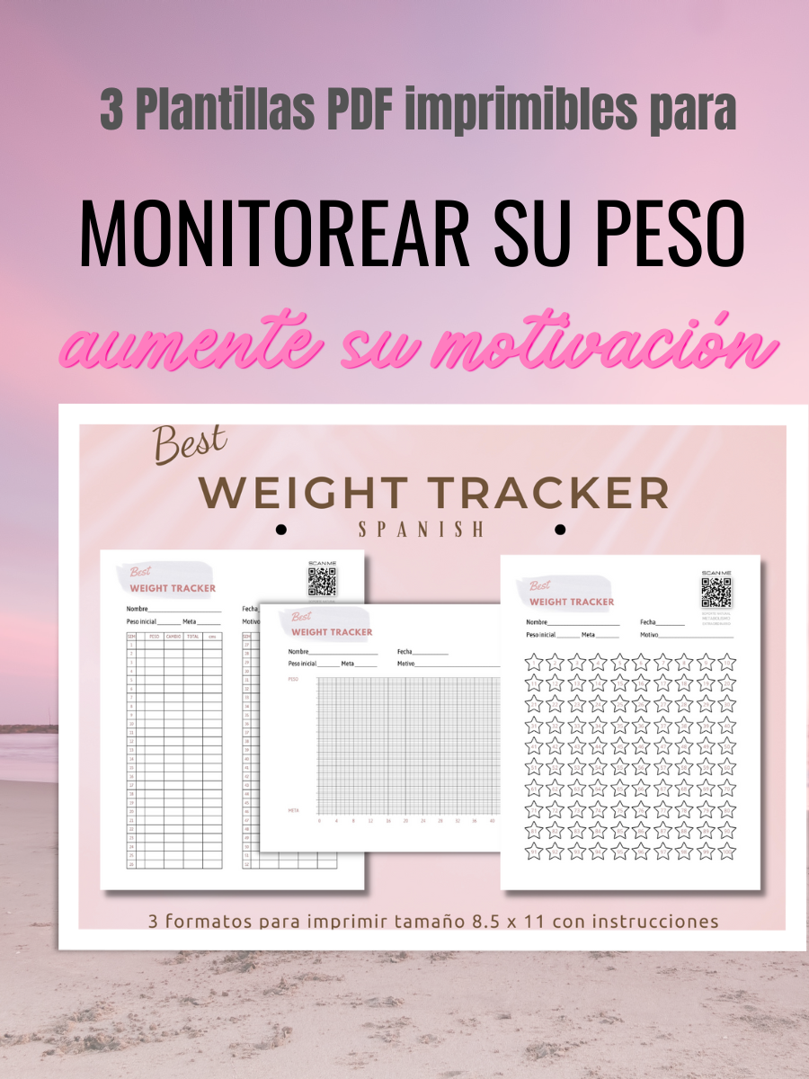 3 Plantillas rosa PDF de Monitoreo de Peso - Payhip