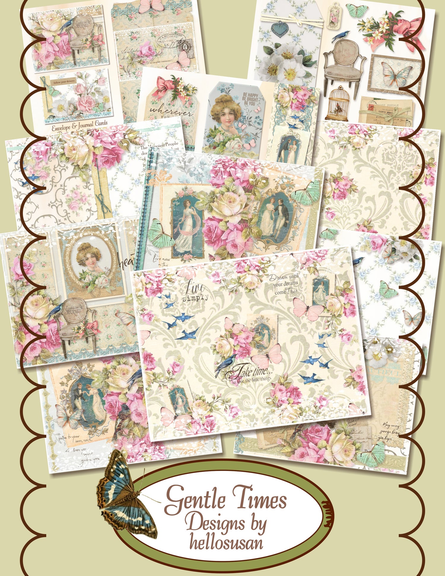 Blue Victorian Journal Digital Kit - Payhip