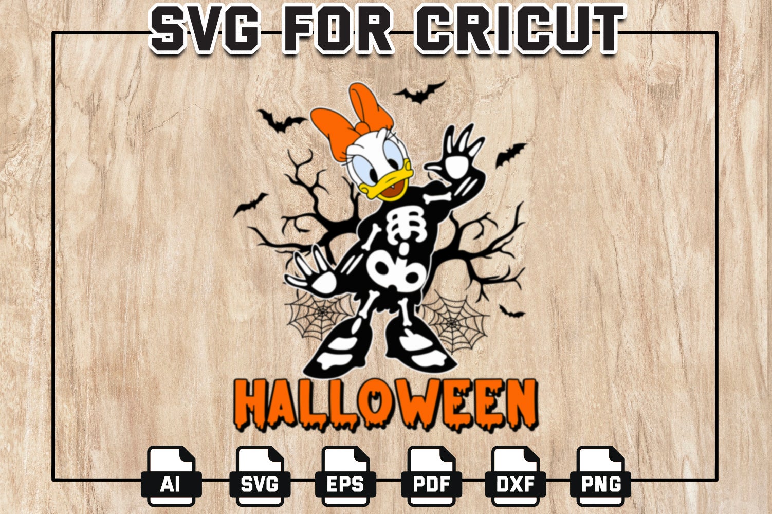 Skeleton Daisy Duck Costume Halloween Svg, Halloween Masquerade, Trick ...