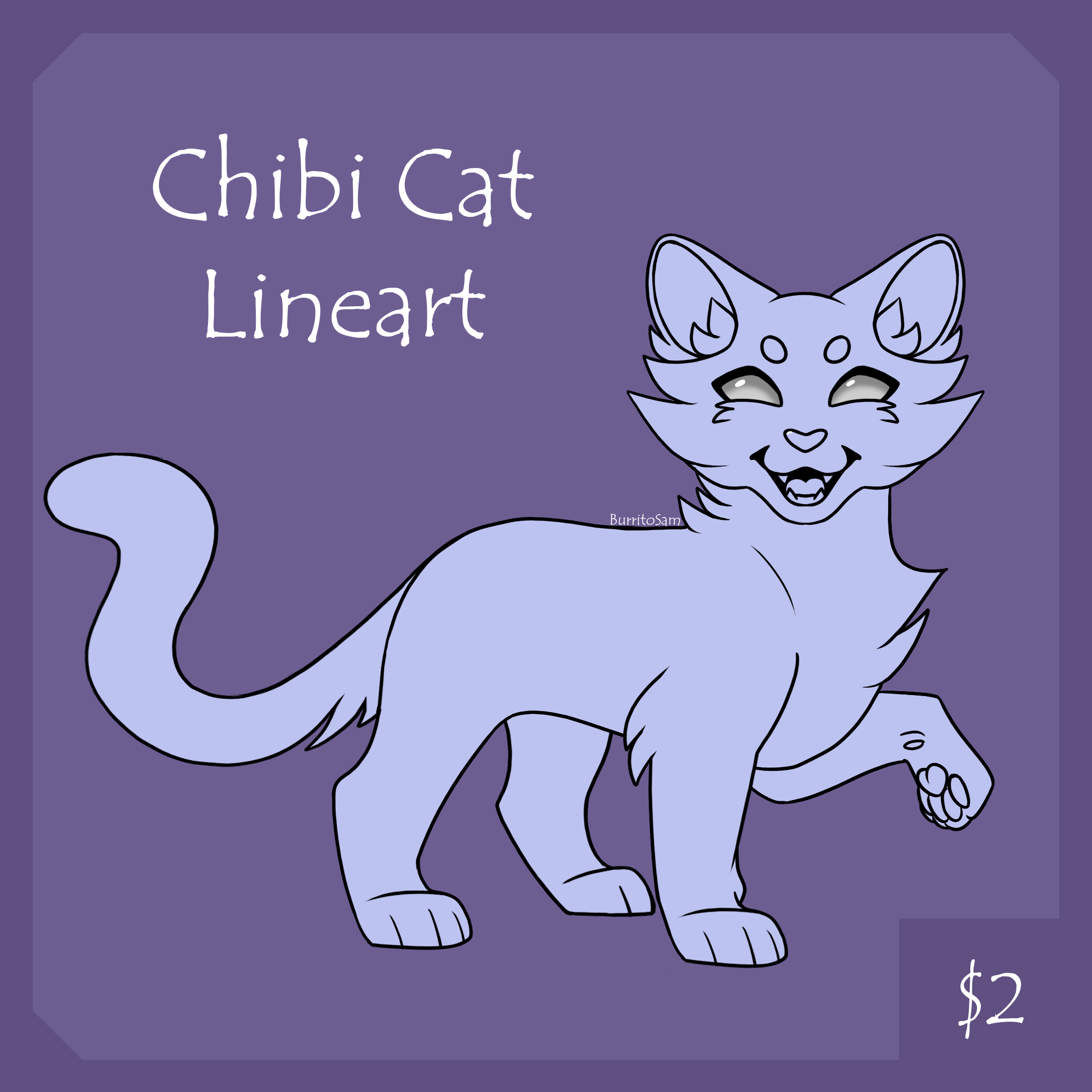 Chibi Kattenpaar Lineart