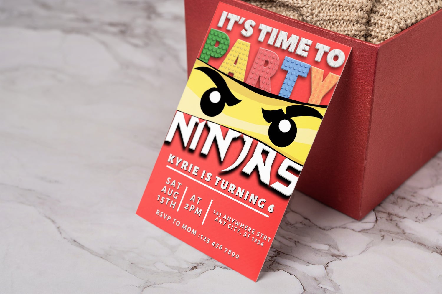 Ninjago Birthday Invitation, Ninjago Editable Invitation, Ninjago Party ...