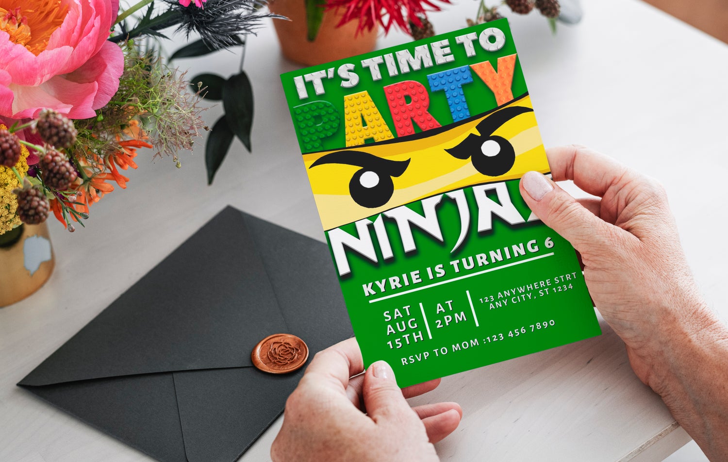 Ninjago Birthday Invitation, Ninjago Editable Invitation, Ninjago Party ...
