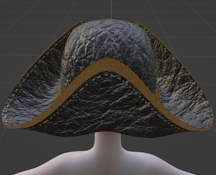 Tricorne - Pirate Hat - VRChat Halloween - OBJ Textures - Commercial use *2022* - Payhip