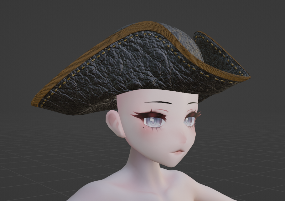 Tricorne - Pirate Hat - VRChat Halloween - OBJ Textures - Commercial use *2022* - Payhip