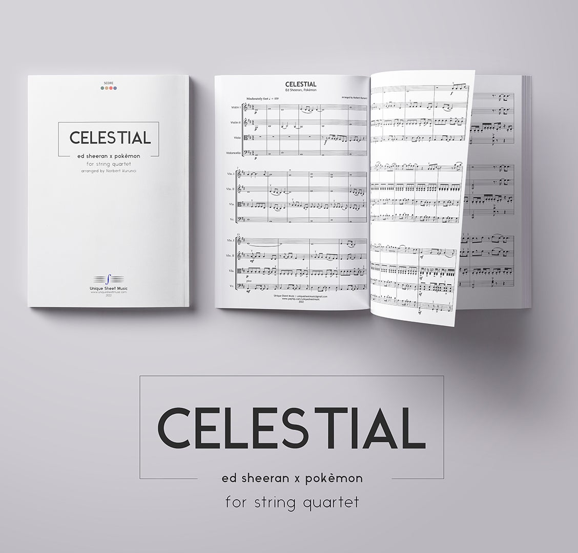 Celestial - Ed Sheeran x Pokémon | String Quartet Sheet Music - Payhip