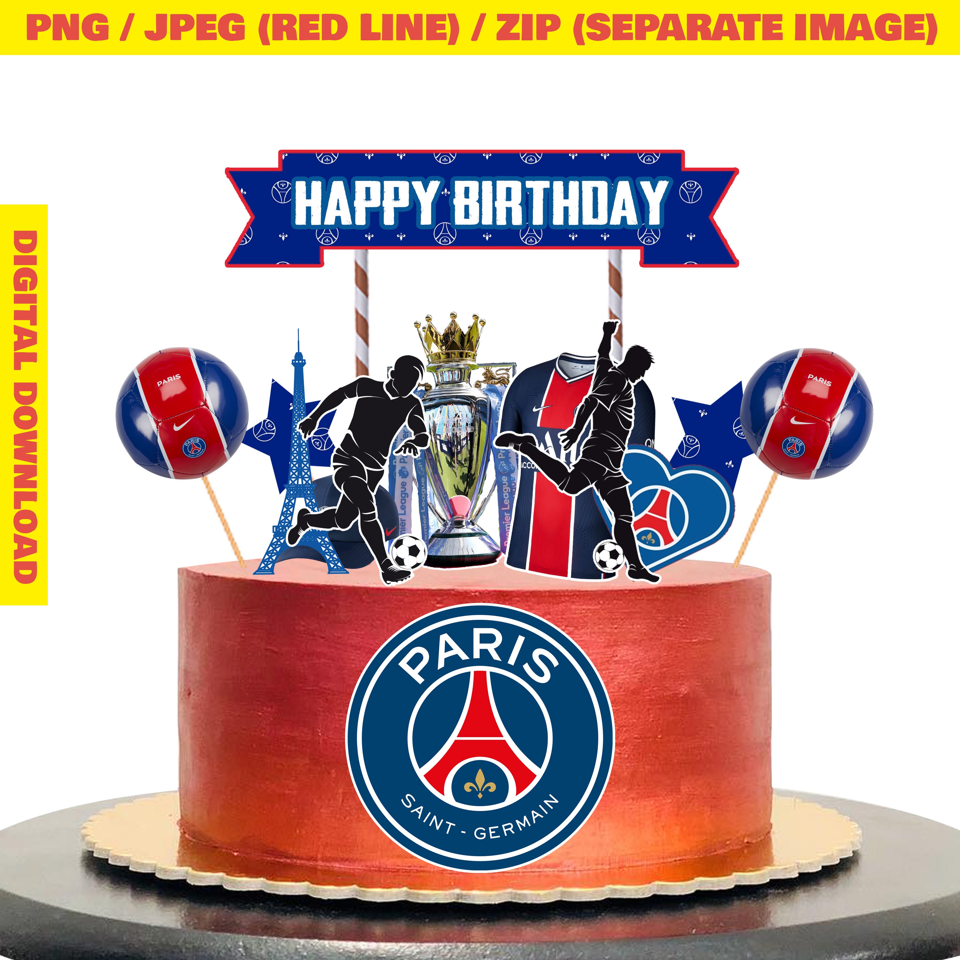 PARIS SAINT GERMAIN CAKE TOPPER - Payhip