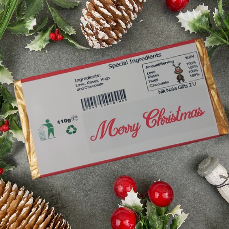 Christmas chocolate wrapper Santa's report - Digital download - Payhip
