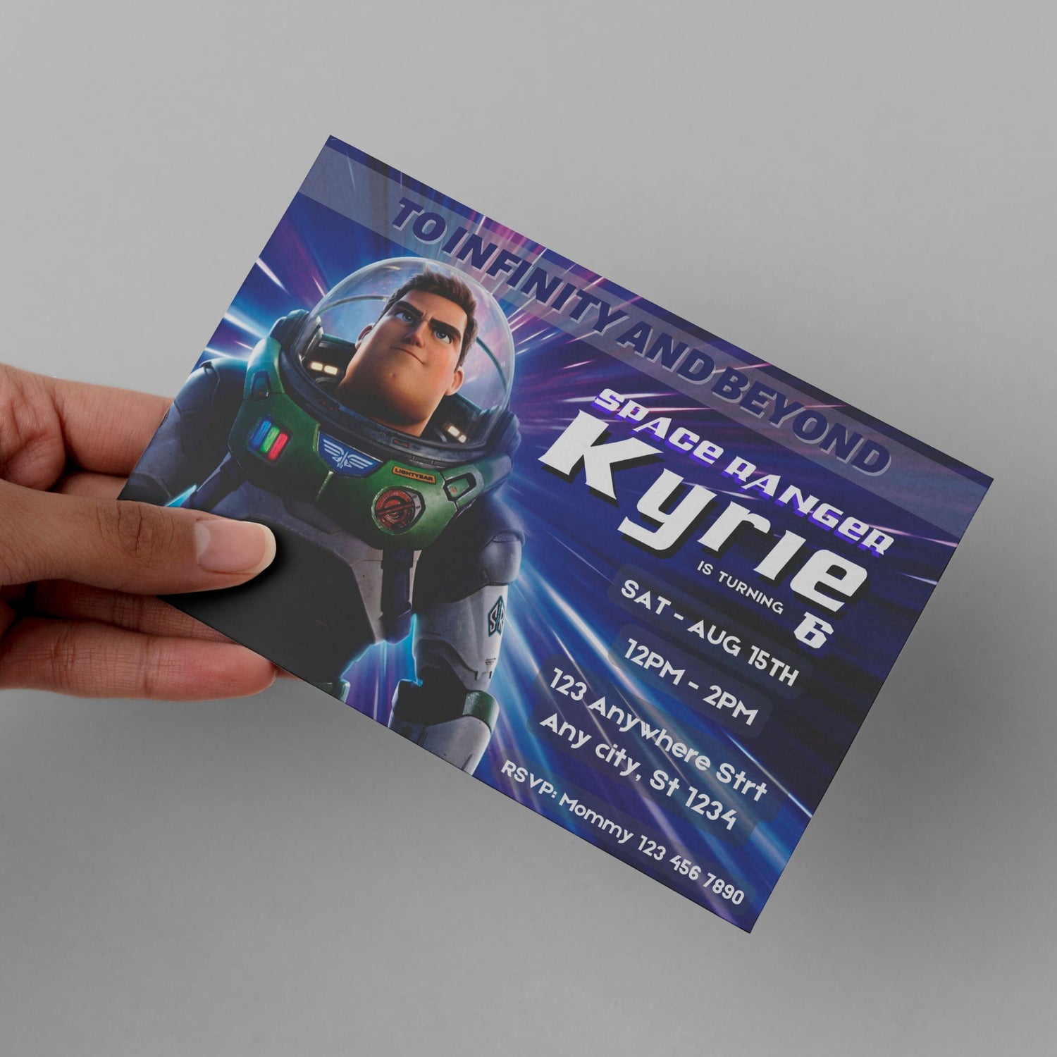 Lightyear Birthday Invitation, Lightyear Invitation, Kids Buzz Party ...