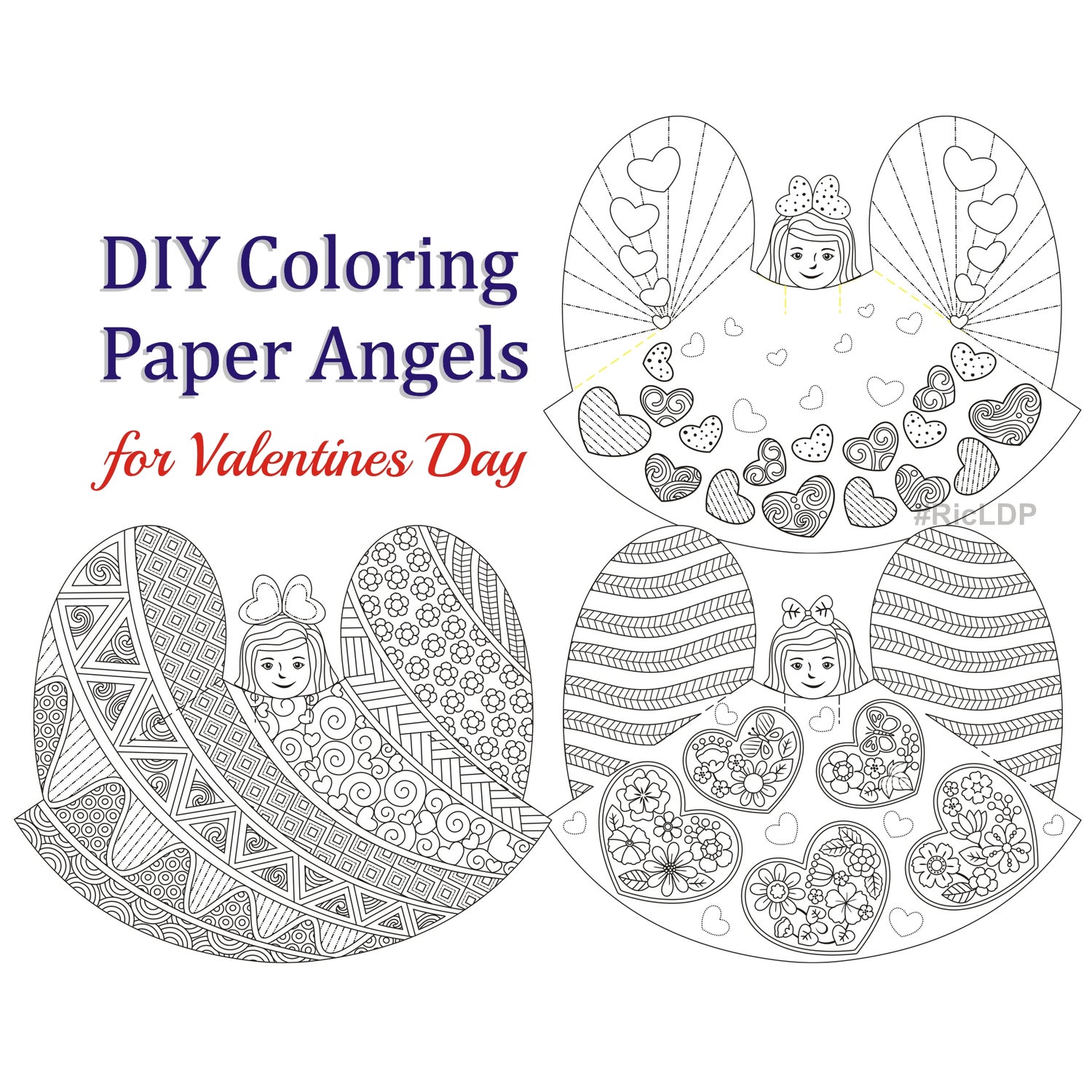 DIY Coloring Paper Angels - Payhip