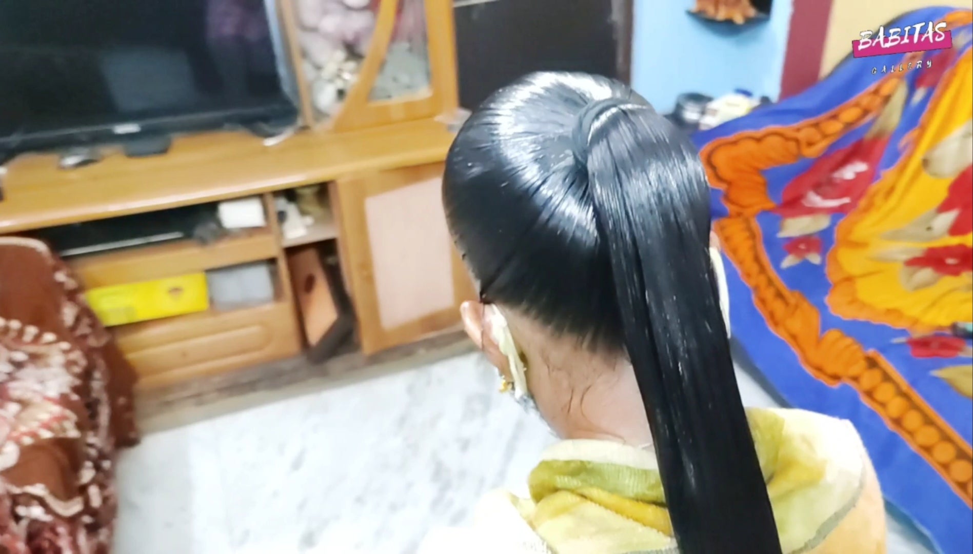 700ml heavy oiling Sleek combing & bun hairstyles in longhair - Payhip