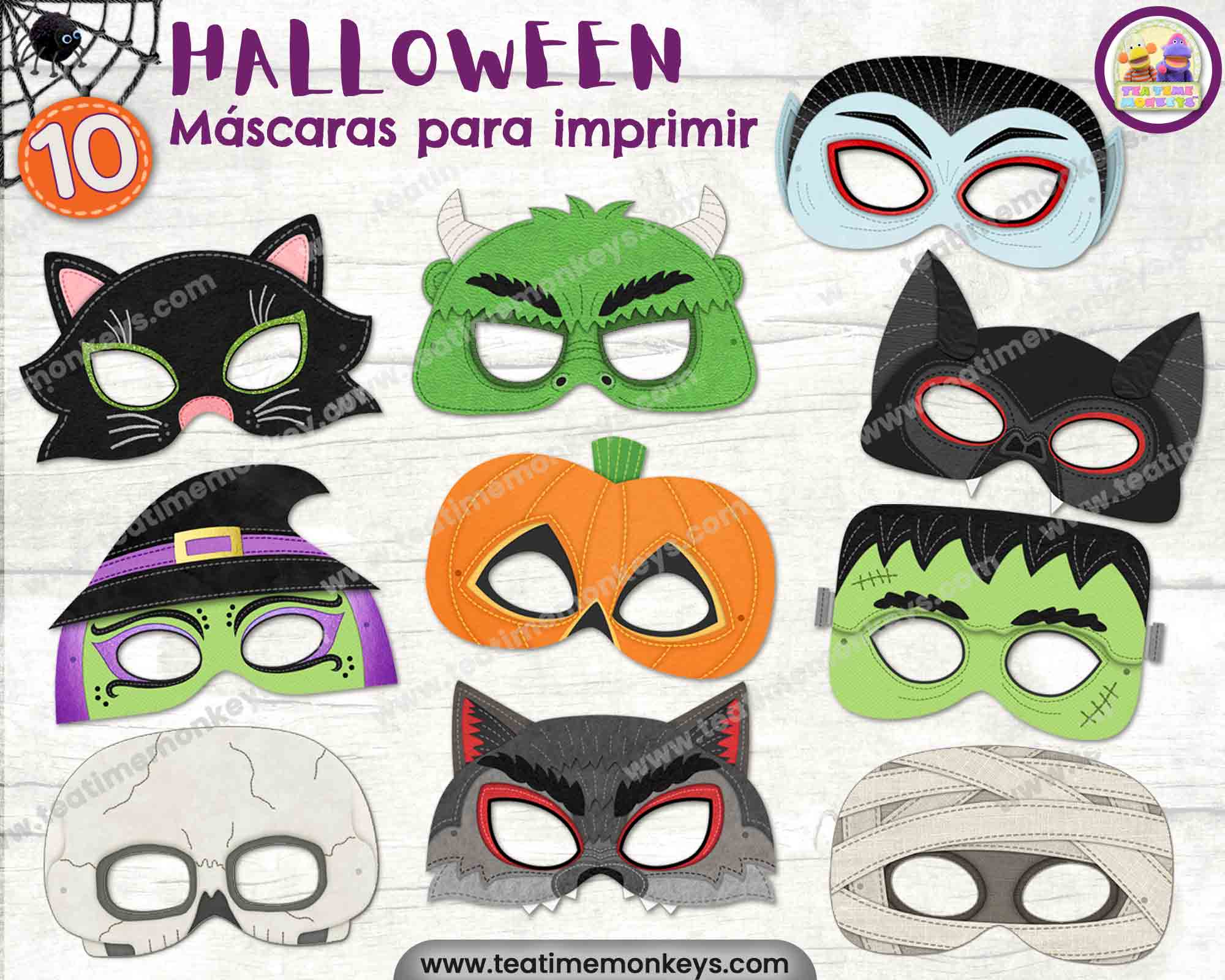 MÁSCARAS DE HALLOWEEN - en color - Payhip