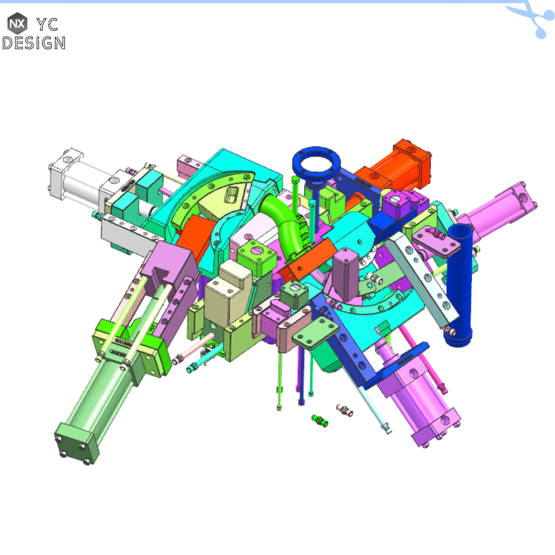 (Injection mold) A pair of elbow mold diagram, which is characterized ...