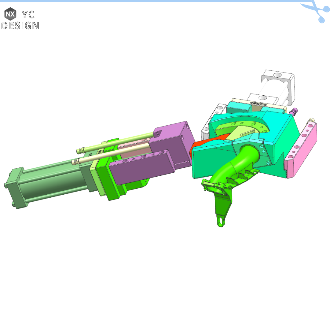 (Injection mold) A pair of elbow mold diagram, which is characterized ...
