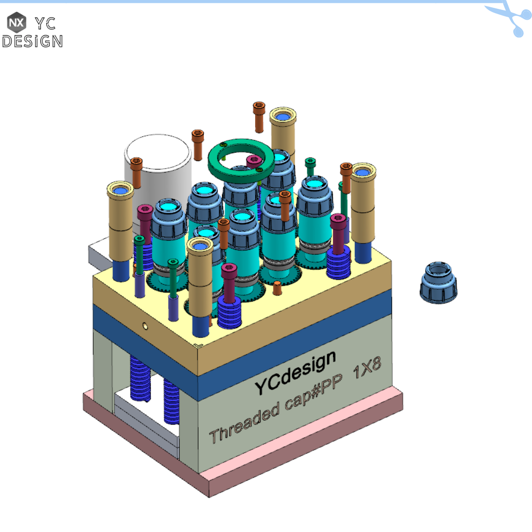 (Injection mold) 7 sets of common thread automatic twisting mold design ...