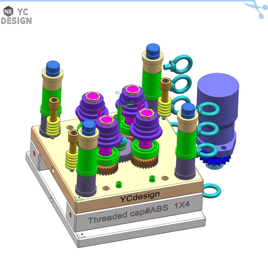(Injection mold) 7 sets of common thread automatic twisting mold design ...