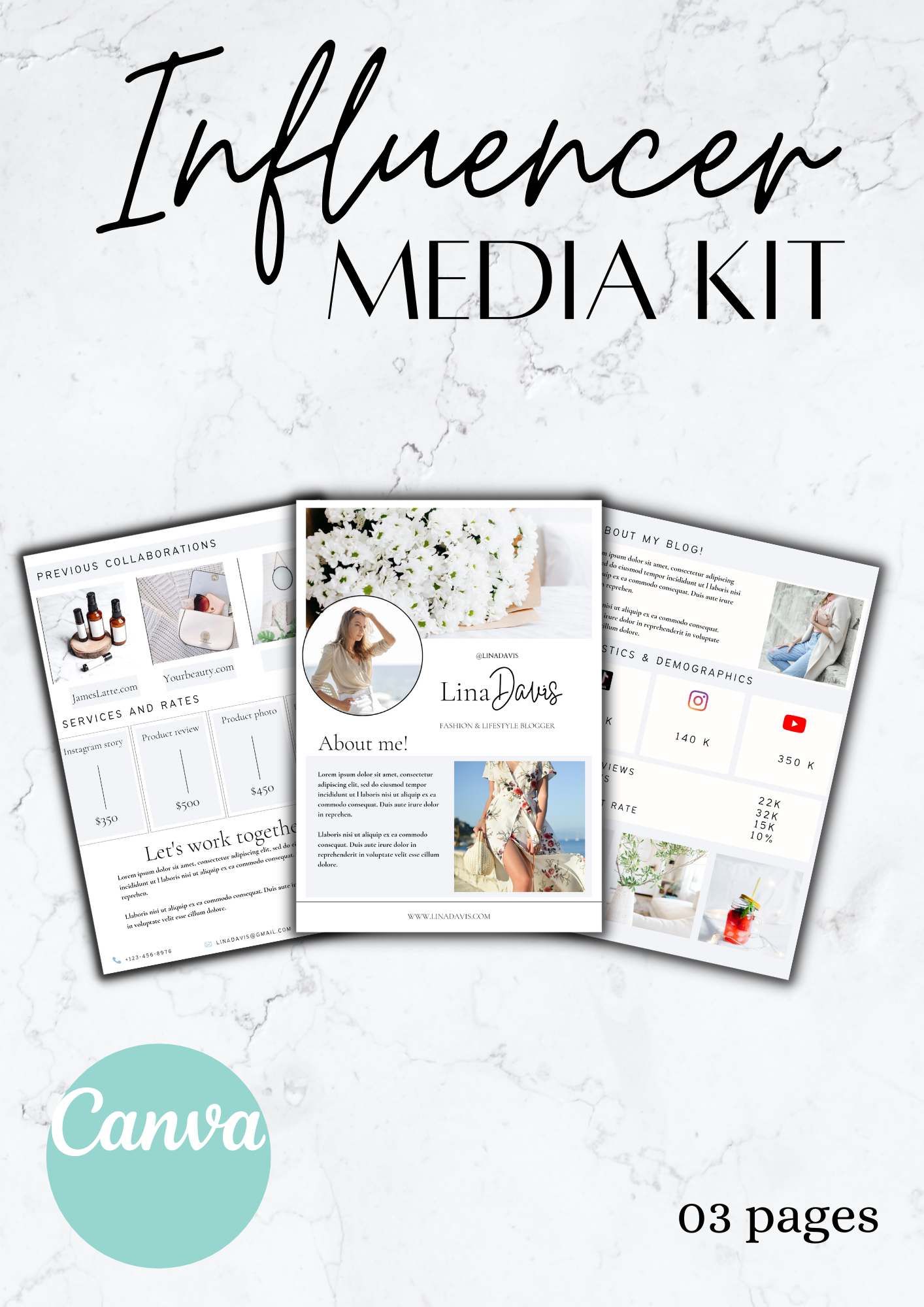 influencer media kit|media kit|branding|social media|canva templates ...
