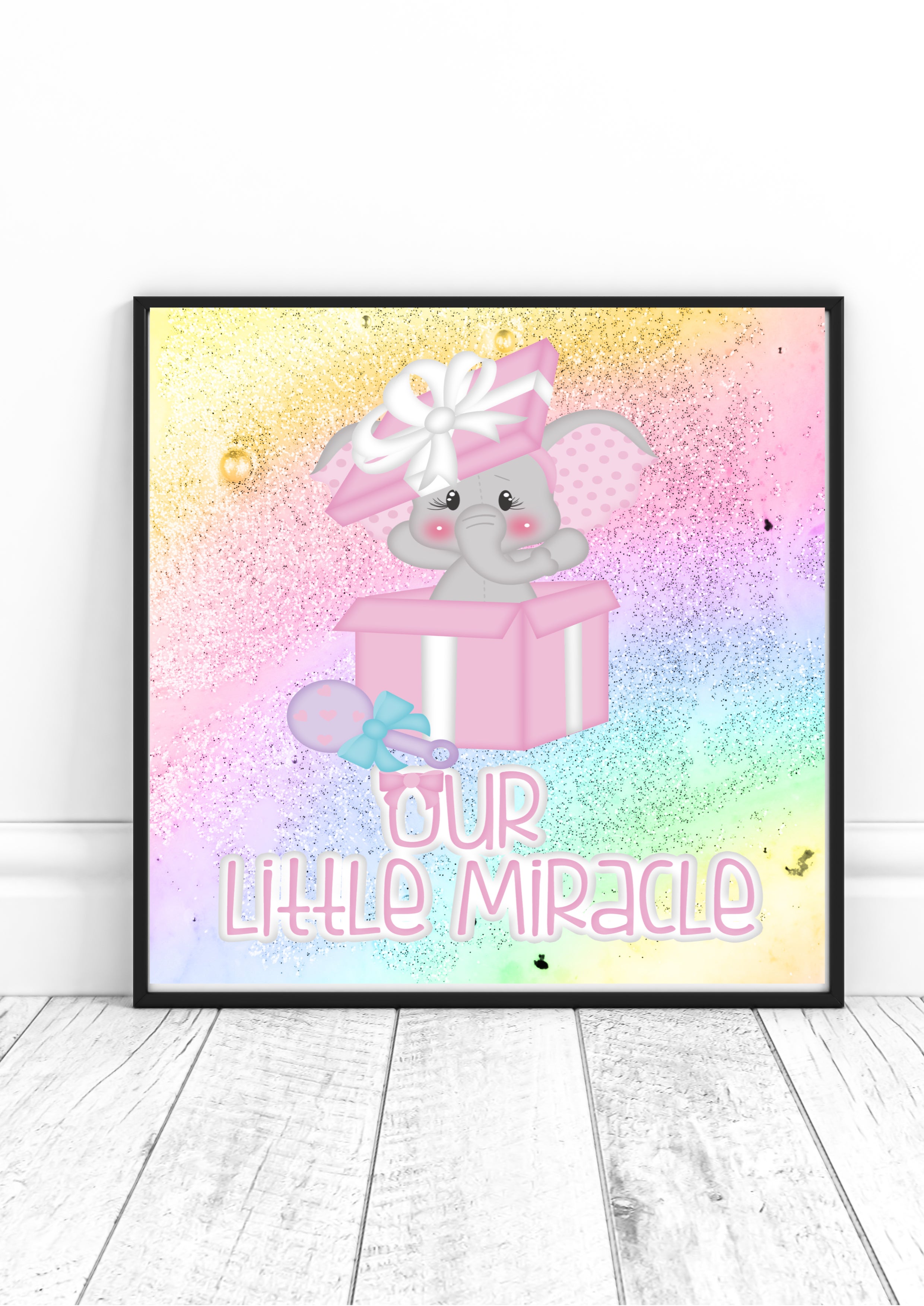 Little Miracle baby girl elephant PNG. - Payhip