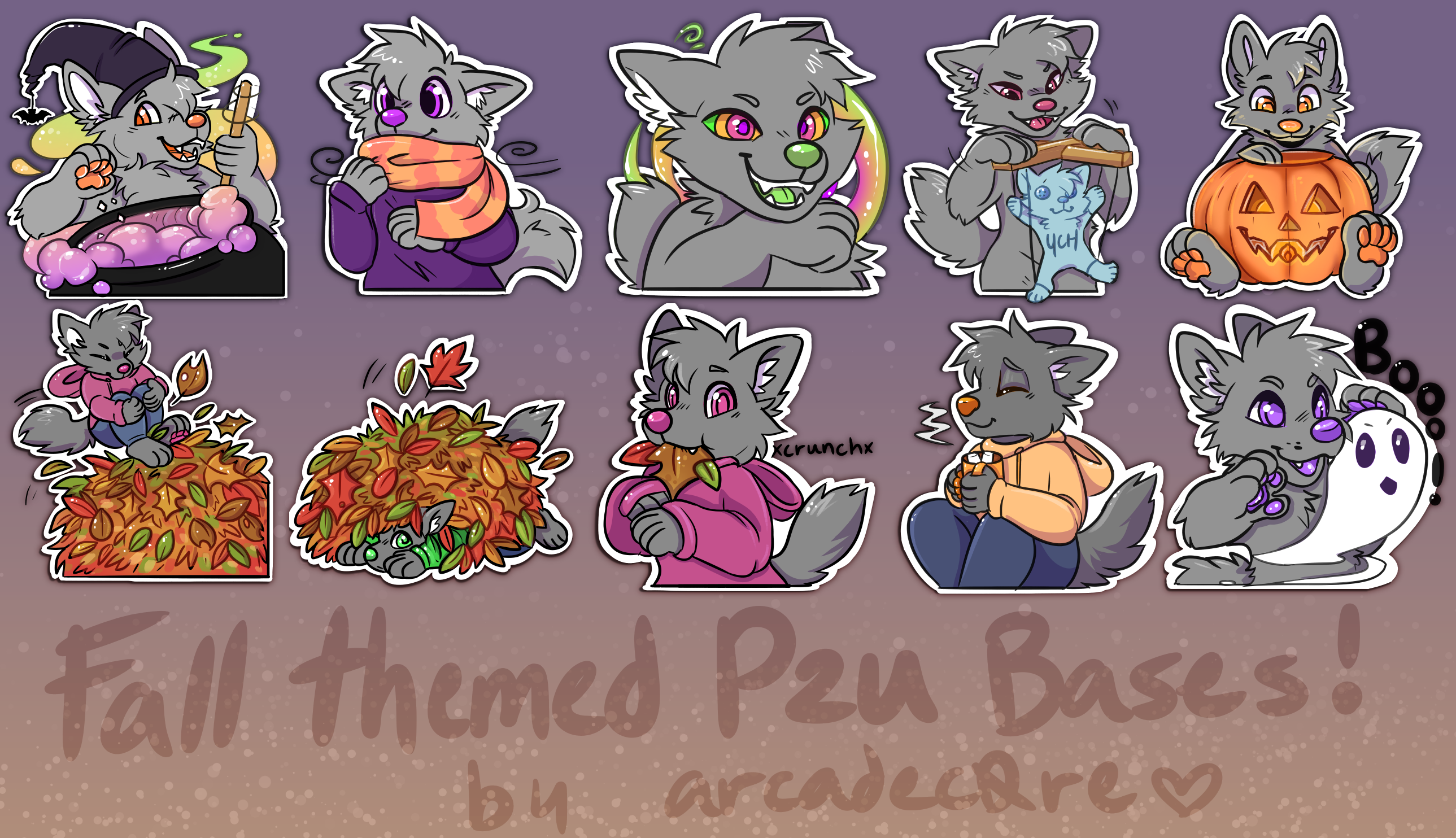 Fall Themed Furry Sticker Pack Base - Canine and Feline - Payhip