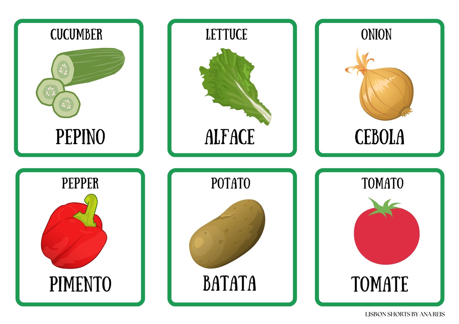 24 Flashcards with Vegetables in Portuguese - Payhip