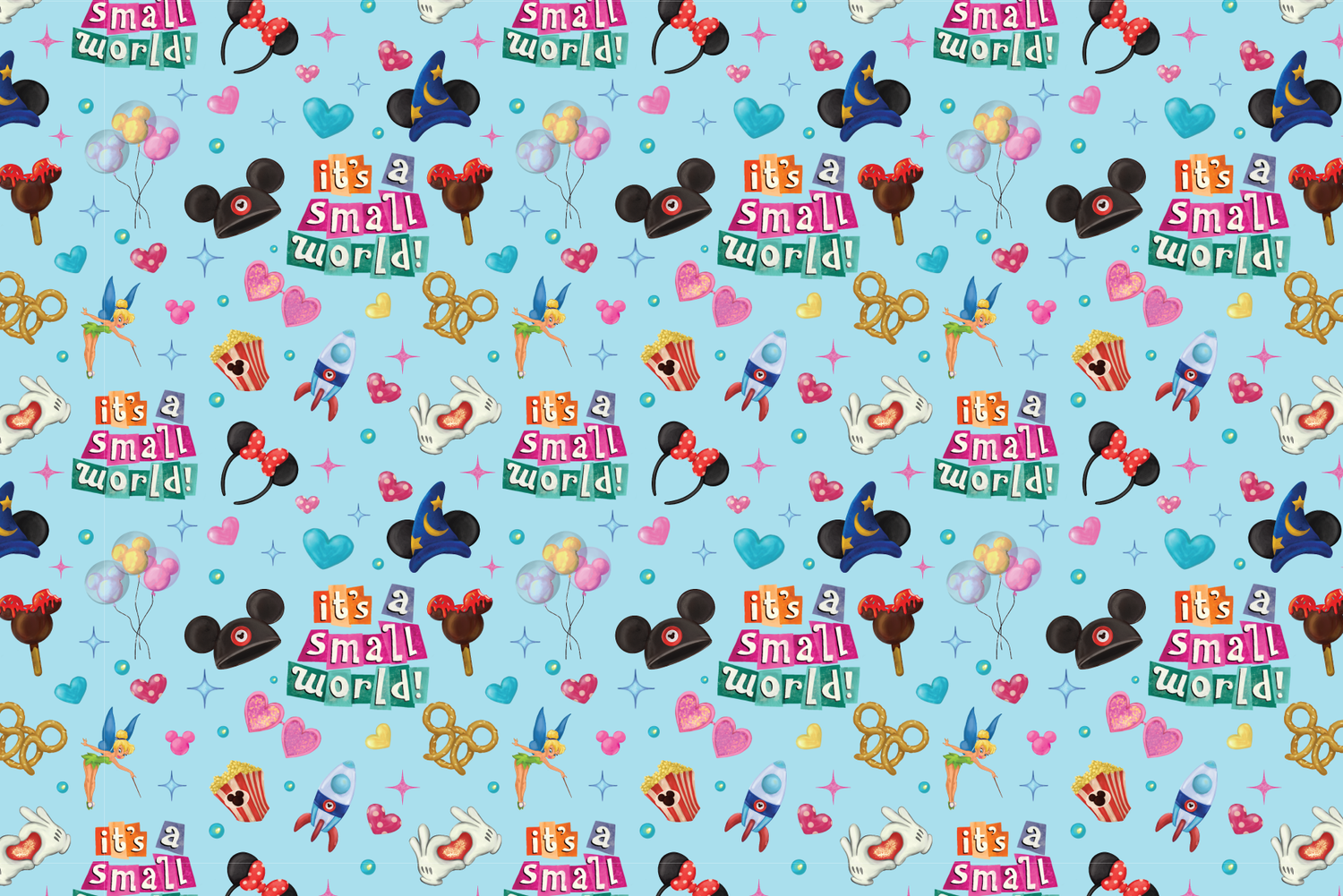Disney It's a small world digital paper, Mouse ears,digital paper,Magic ...