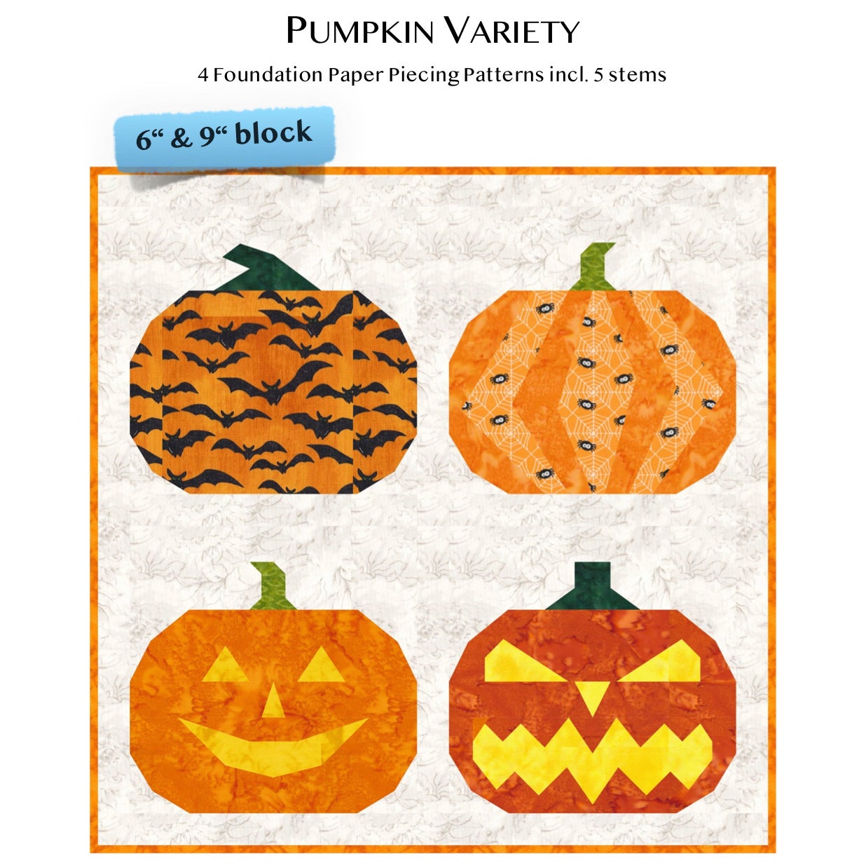 Pumpkin Variety (20 different possible motifs) – two size FPP Pattern (PDF Download) - Payhip