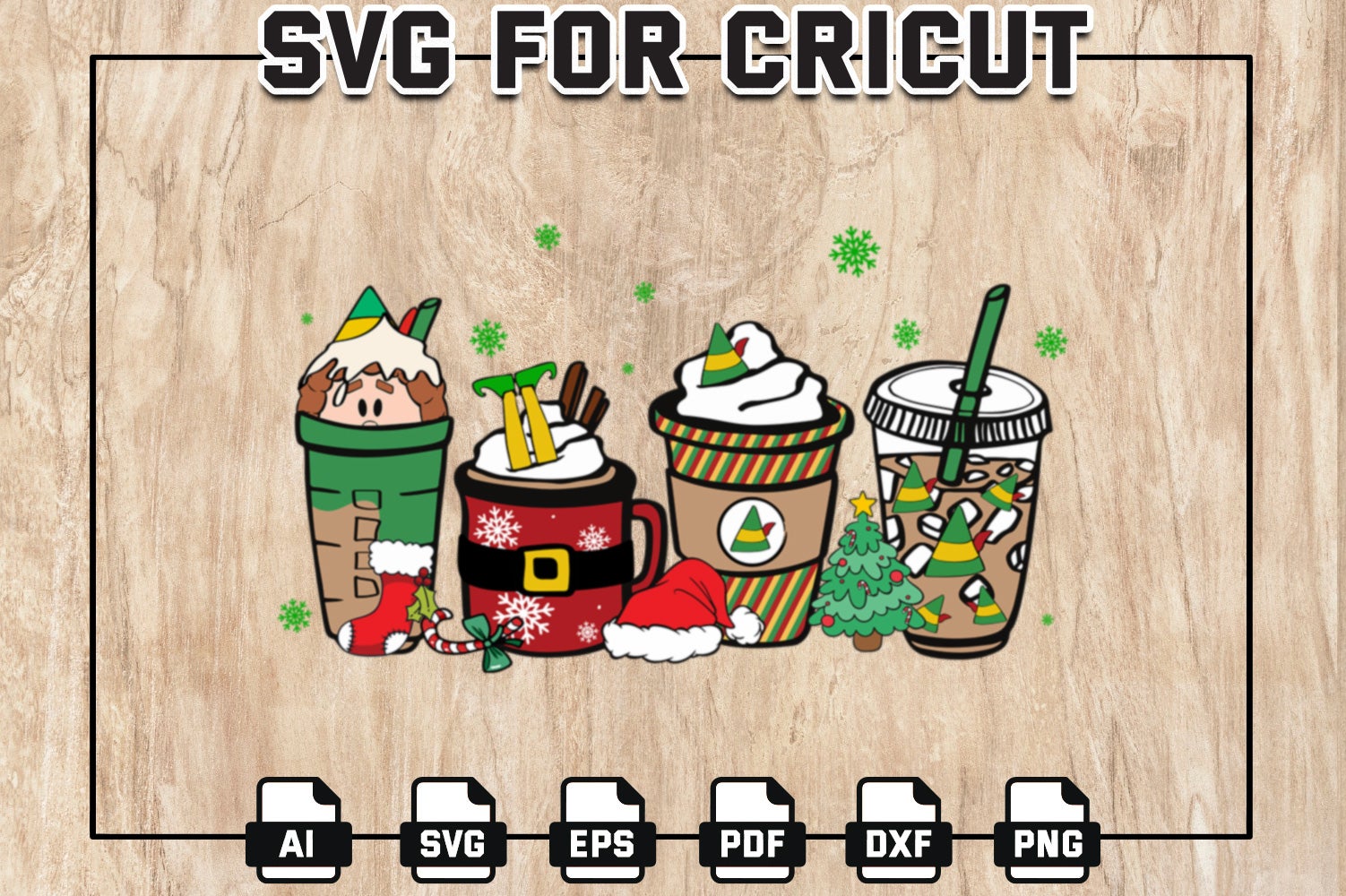 Elf coffee Svg, Christmas Coffee Cups Sublimation Designs, Christmas ...