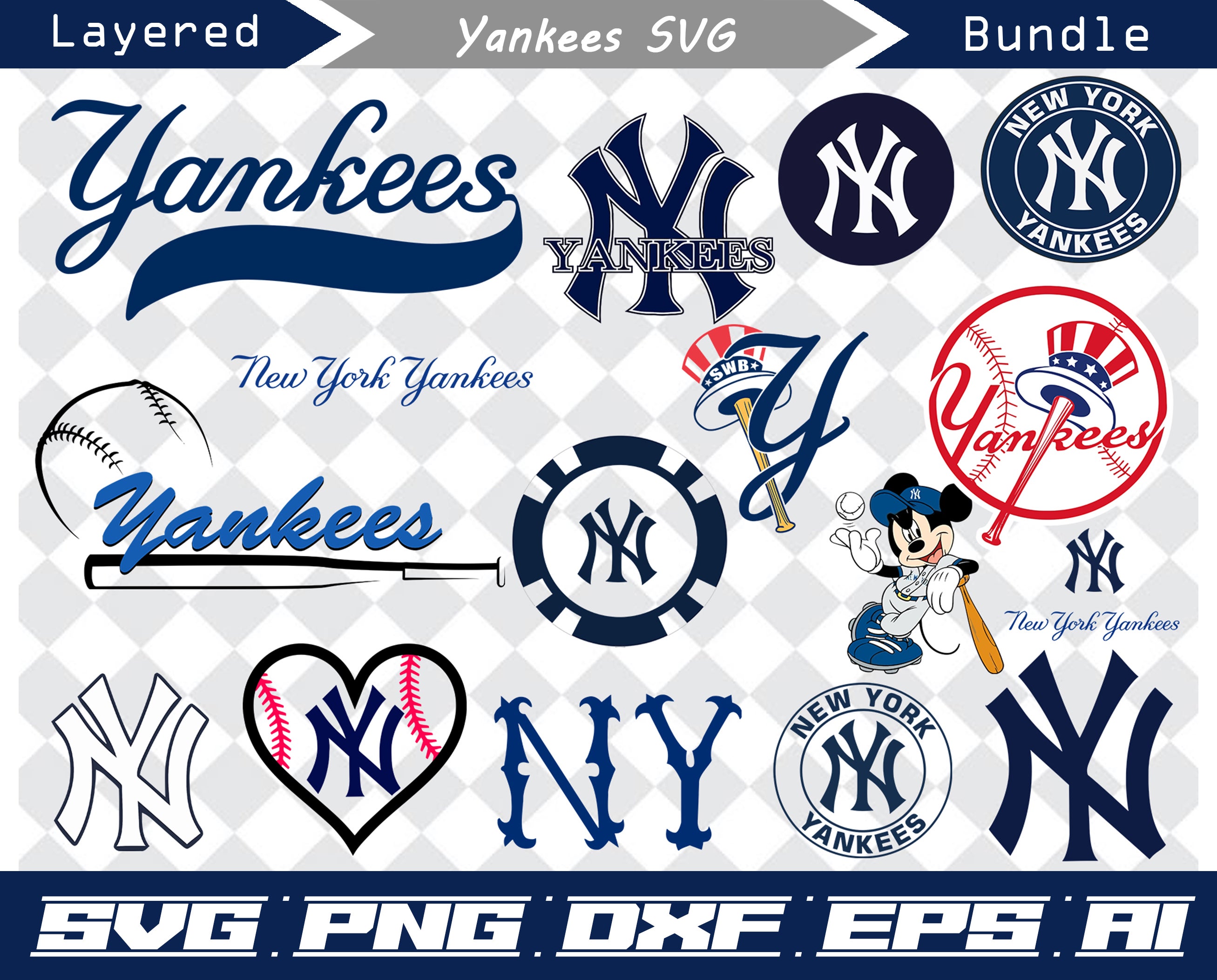 New York Yankees SVG, PNG, DXF, EPS, AI, Yankees SVG, New York Yankees ...