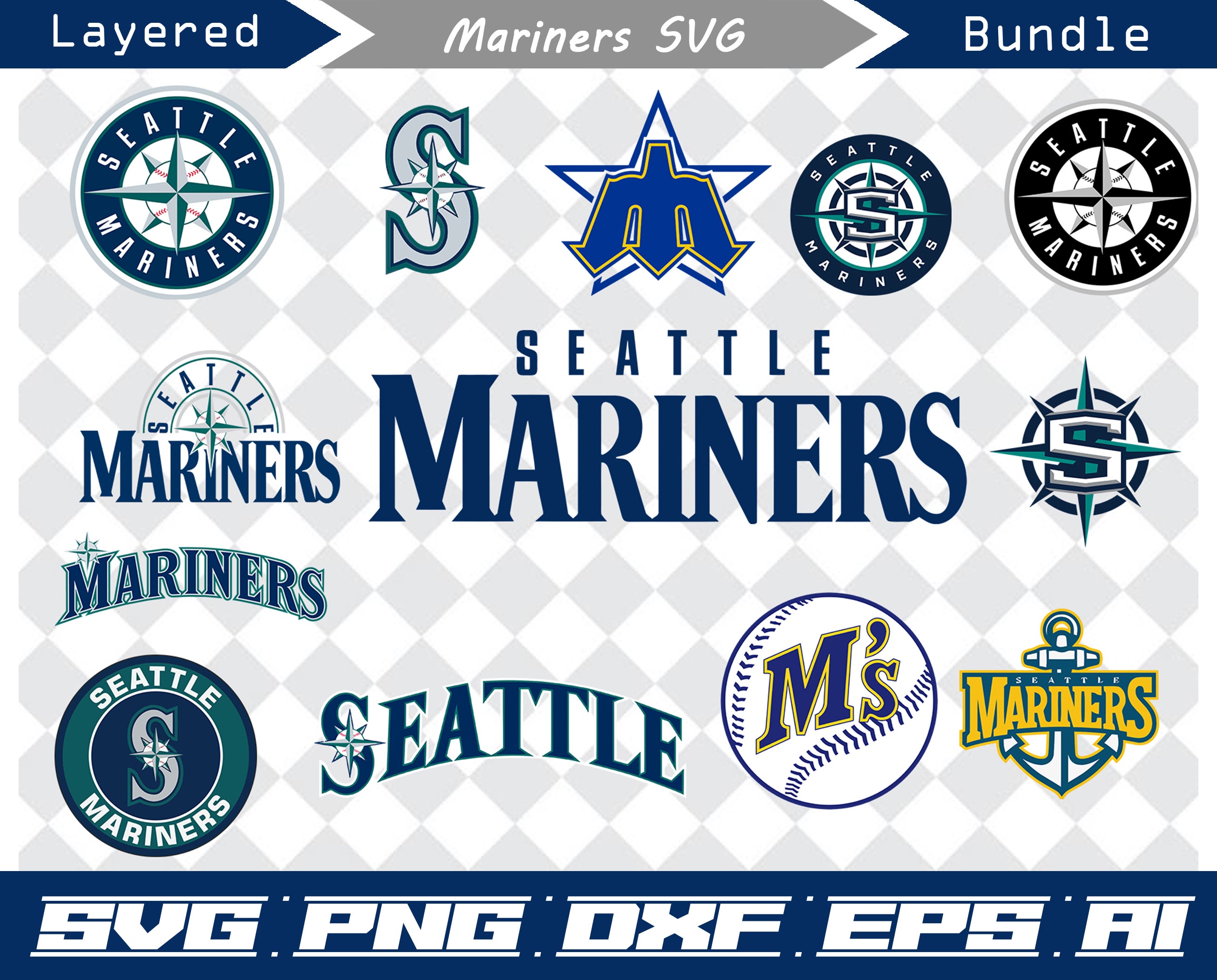 Seattle Mariners SVG, PNG, DXF, EPS, AI, Mariners SVG, Seattle Mariners ...