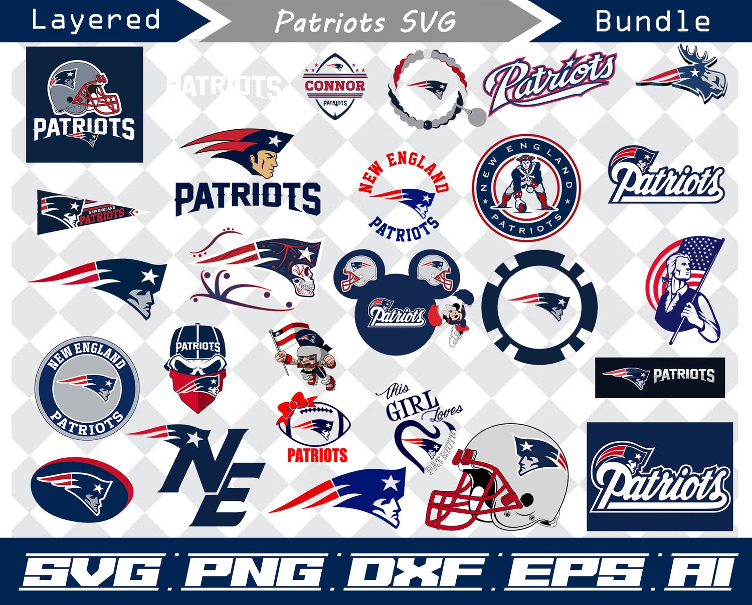 New England Patriots SVG, PNG, DXF, EPS, AI, Patriots SVG, New England ...