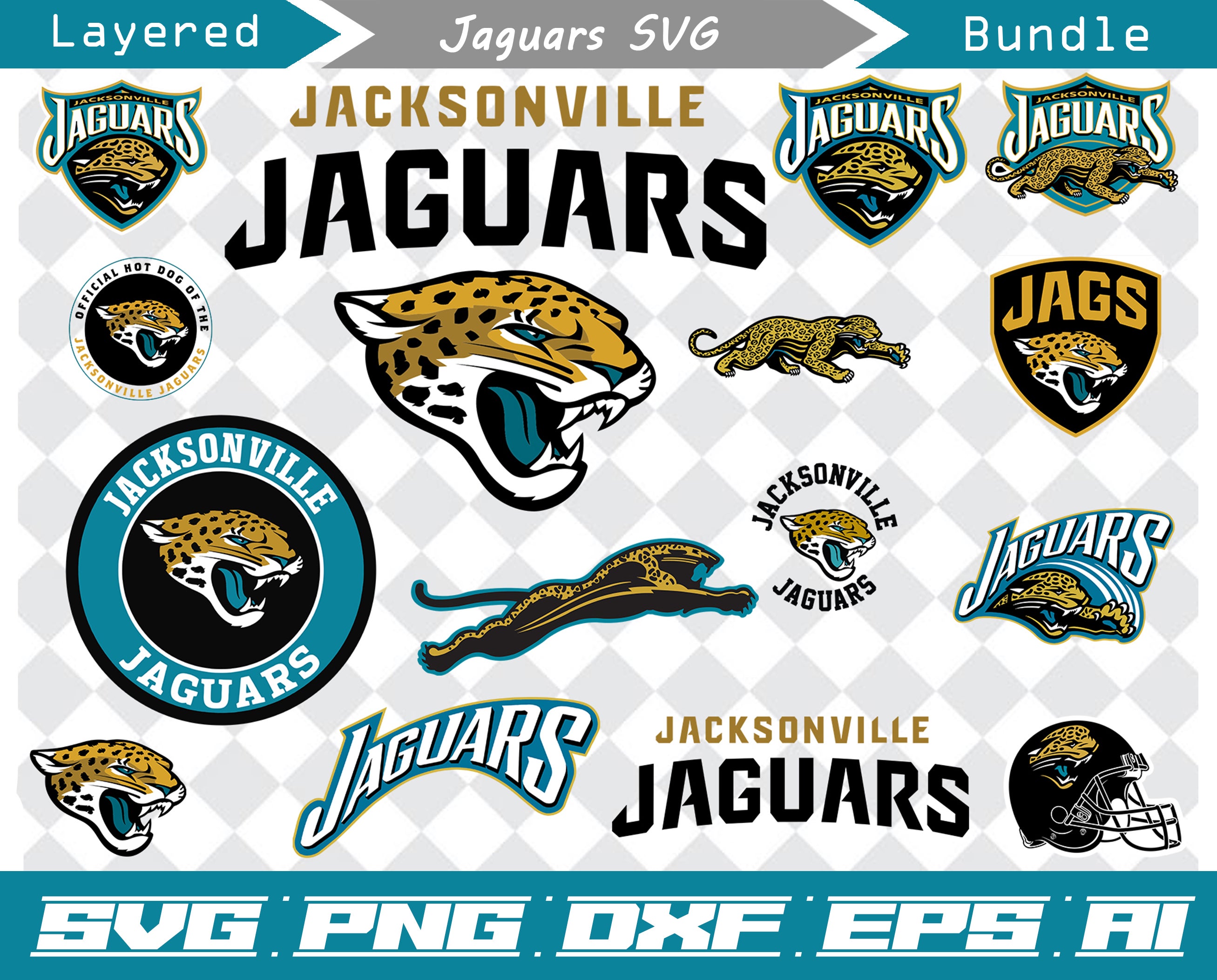 Jacksonville Jaguars SVG, PNG, DXF, EPS, AI, Jaguars SVG, Jacksonville ...