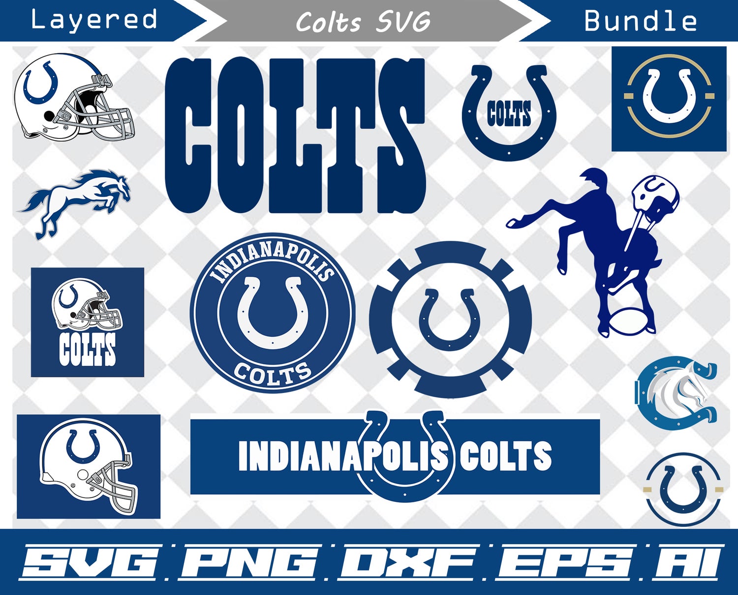 Indianapolis Colts SVG, PNG, DXF, EPS, AI, Colts SVG, Indianapolis ...