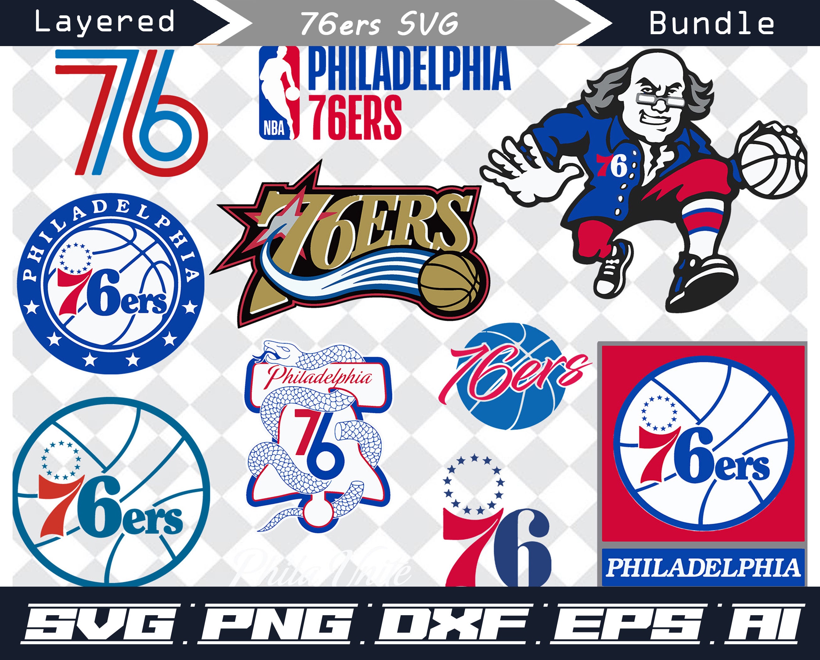 Philadelphia 76ers SVG, PNG, DXF, EPS, AI, 76ers SVG, Philadelphia ...