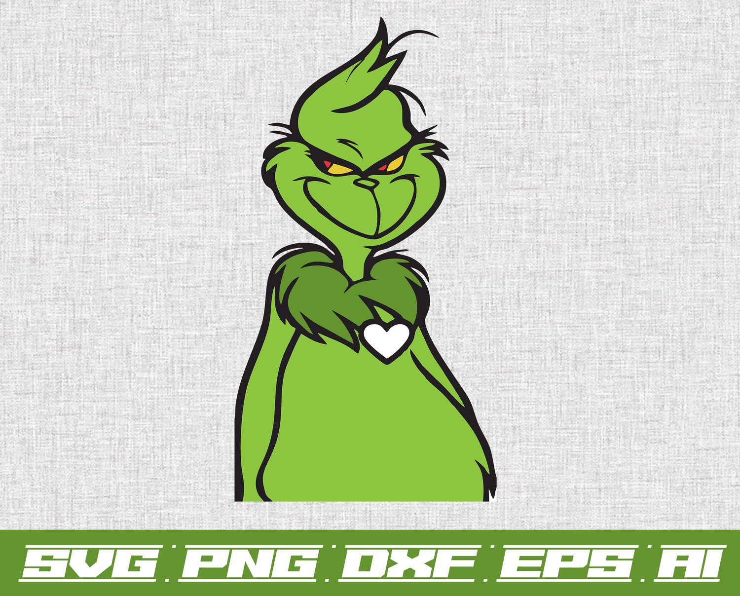 Grinch SVG, PNG, DXF, EPS, AI, Grinch face SVG, Grinch Cut files ...