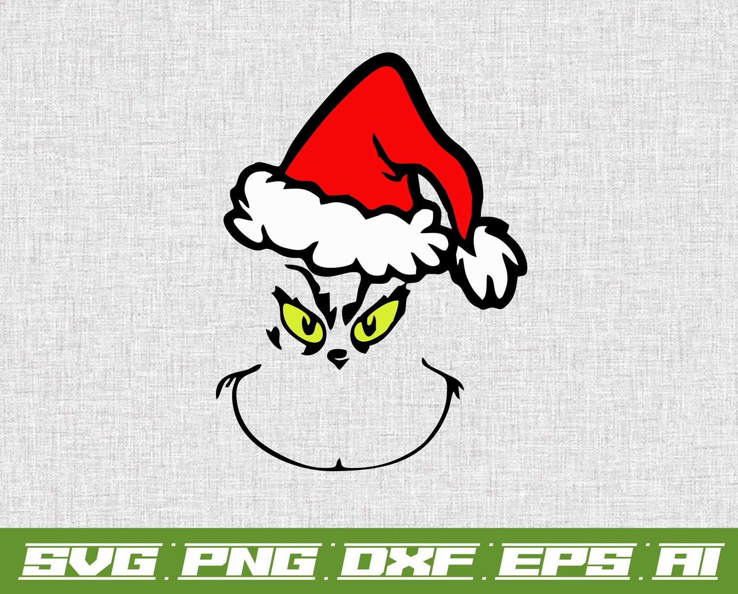 Grinch SVG, PNG, DXF, EPS, AI, Grinch face SVG, Grinch Cut files ...