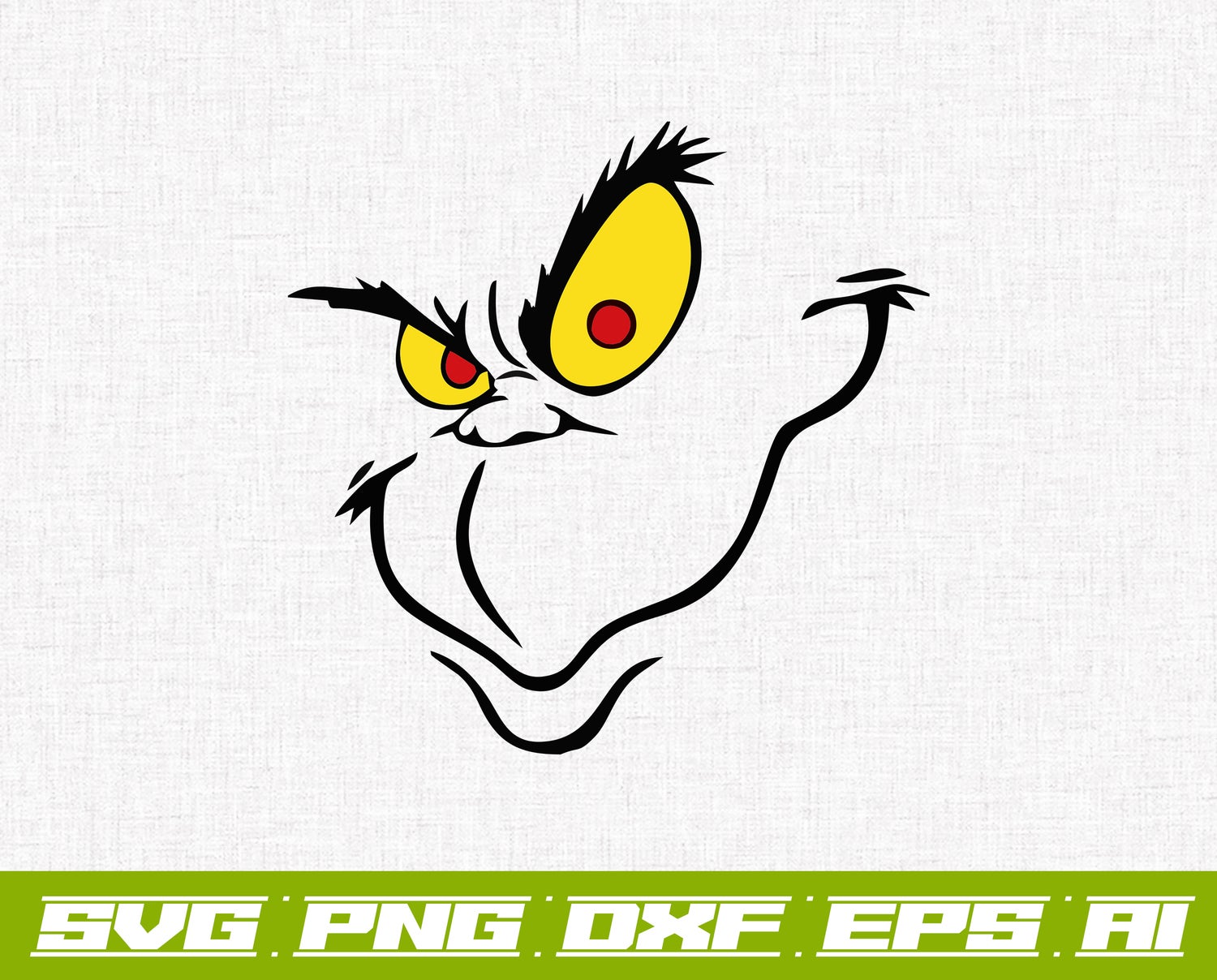 Grinch SVG, PNG, DXF, EPS, AI, Grinch face SVG, Grinch Cut files ...