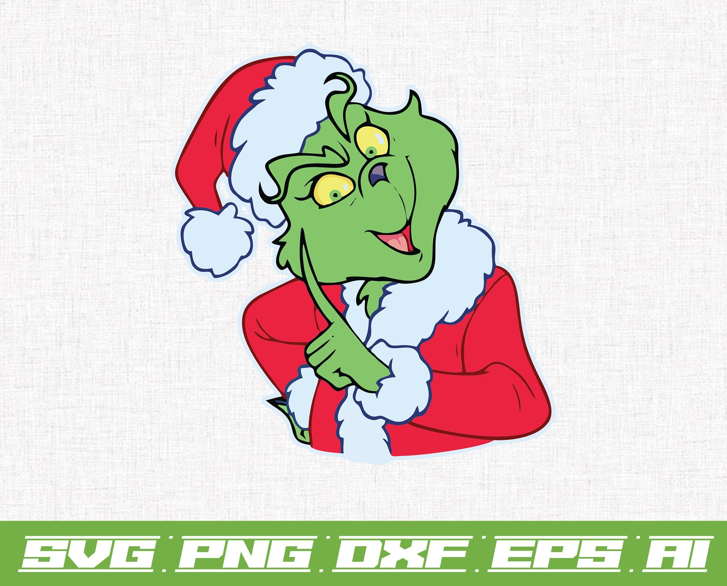 Grinch SVG, PNG, DXF, EPS, AI, Grinch face SVG, Grinch Cut files ...