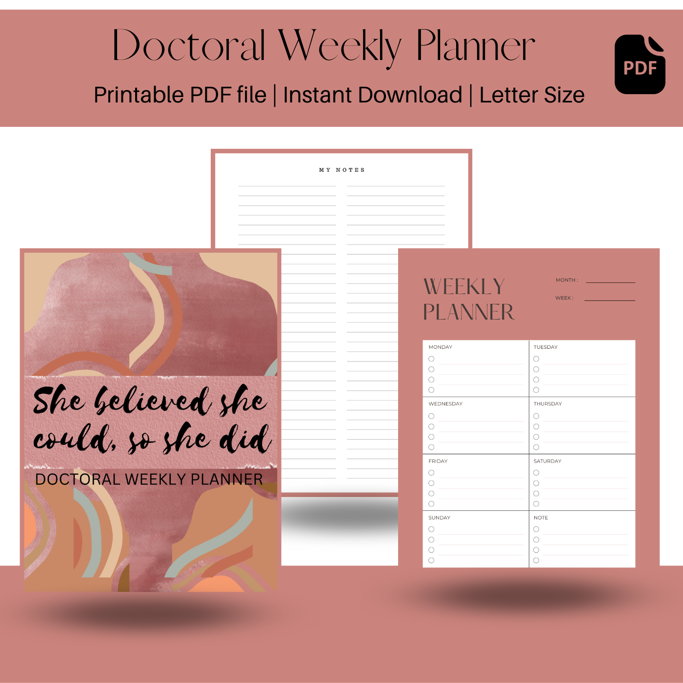 Digital Undated Doctoral Weekly/Daily Planner/Journal - Payhip