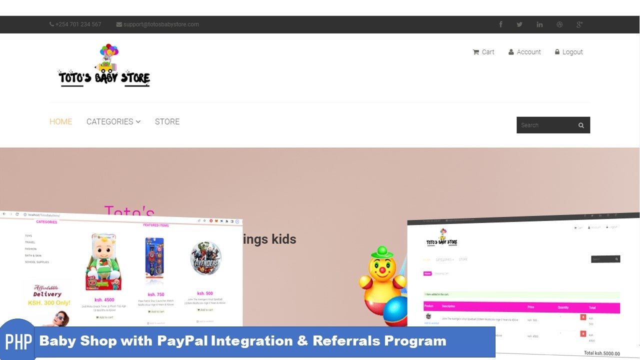 Baby Shop with PayPal & Card Payments Integration ~ PHP MySQL - Payhip