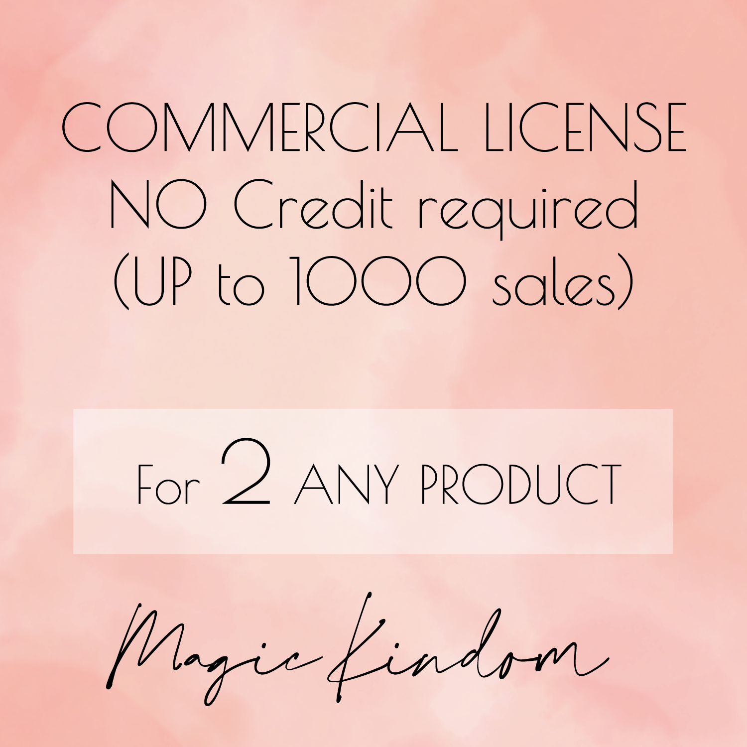 COMMERCIAL LICENS for commercial use up to 1000 REPRODUCTIONS, for 2 ...