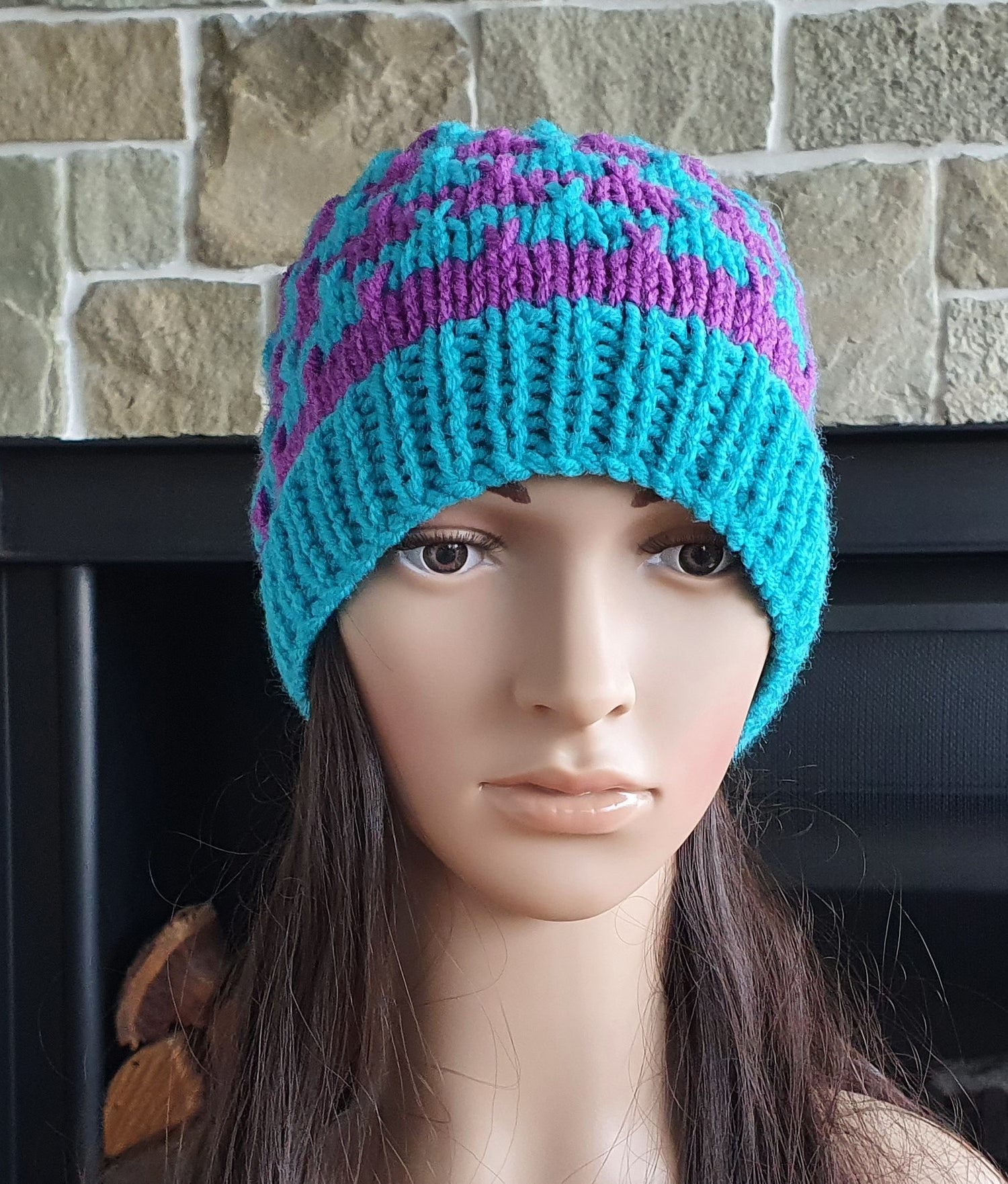 Chunky, striped, slip stitch beanie - May - Payhip