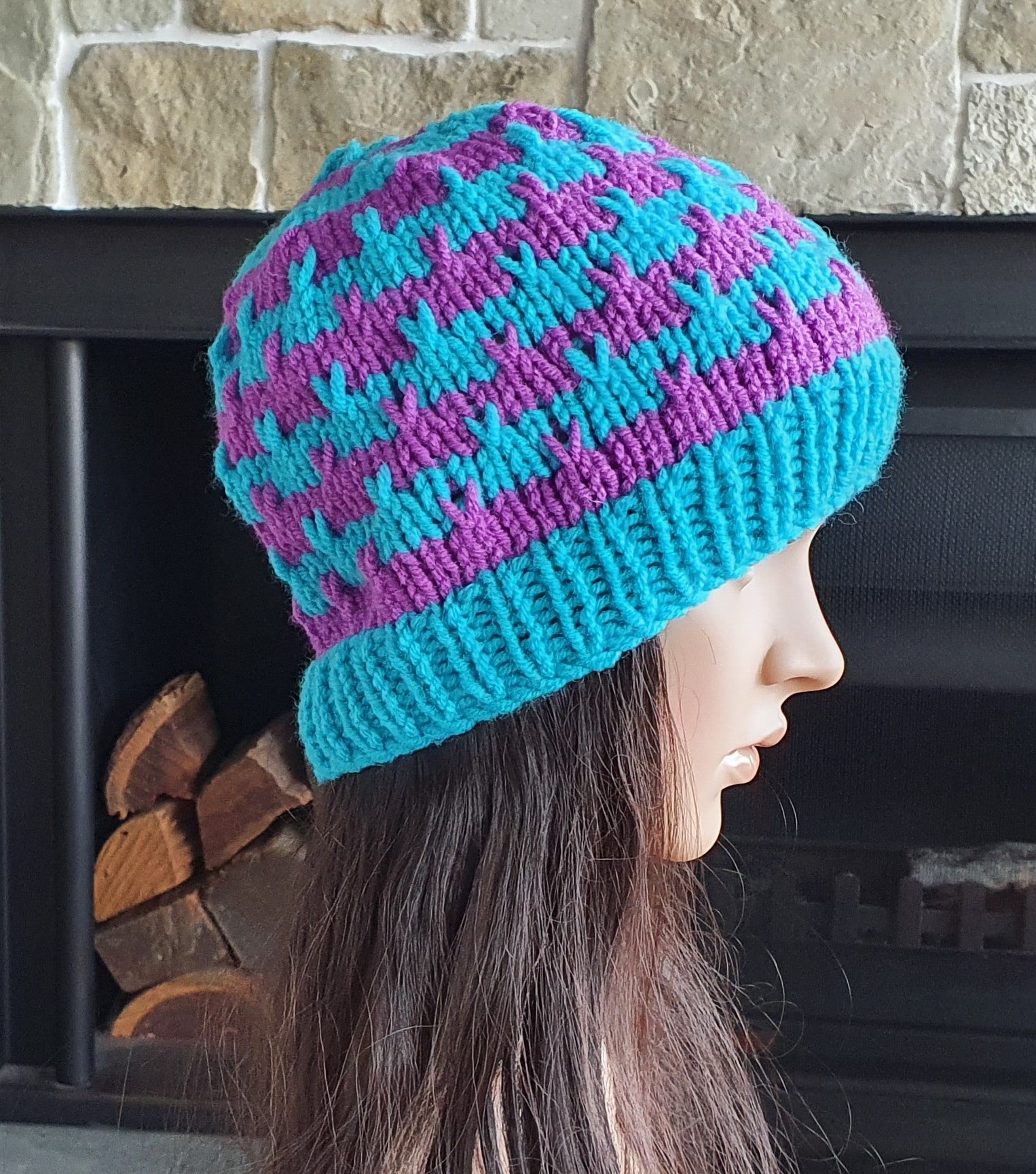 Chunky, striped, slip stitch beanie - May - Payhip