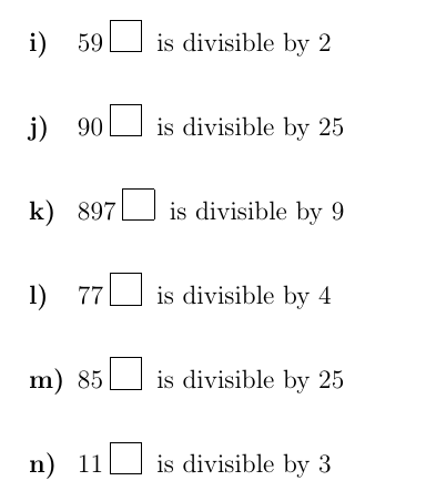 Divisibility Rules worksheet (with solutions)